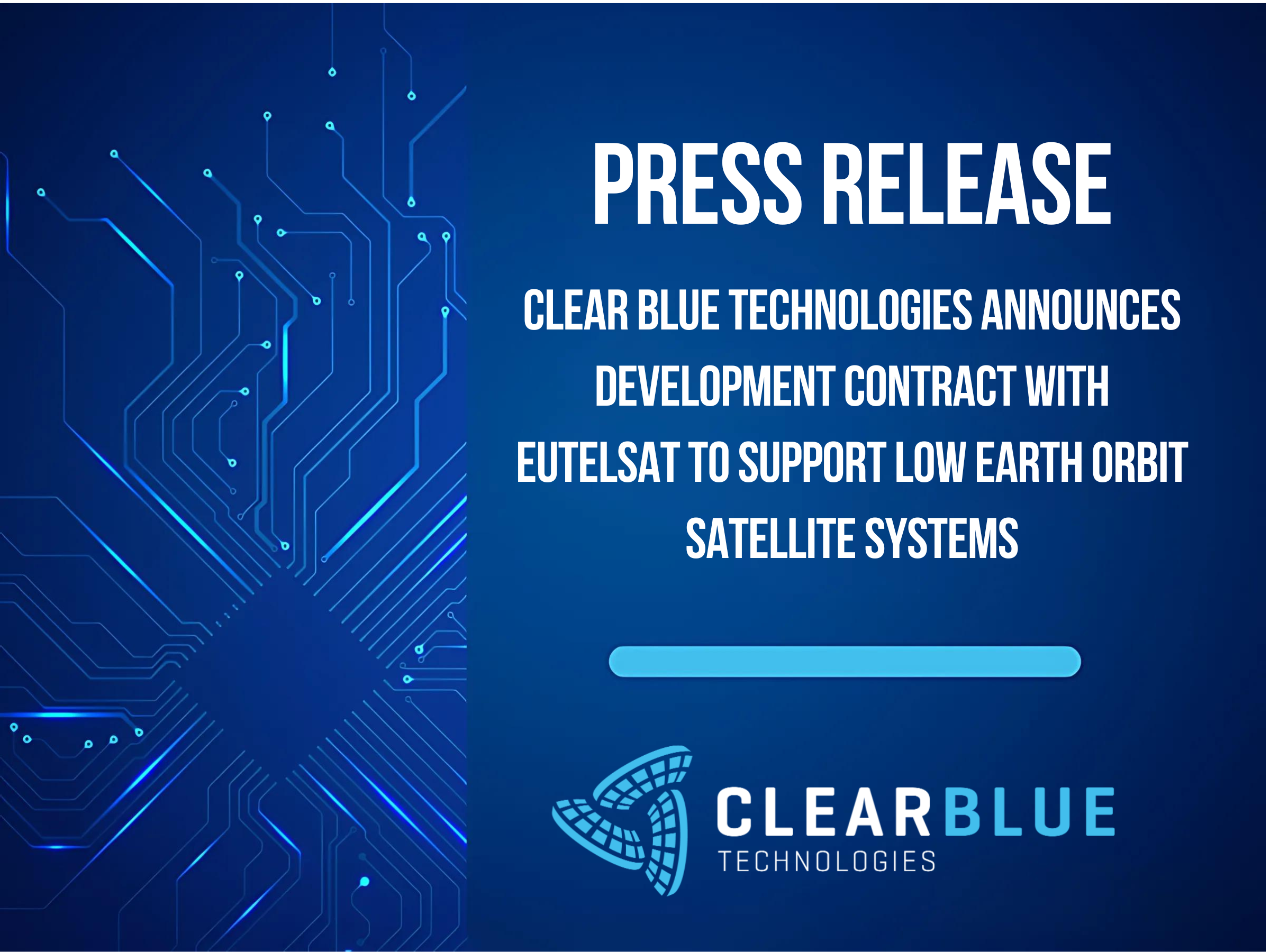 Clear Blue Technologies Announces Development Contract with Eutelsat to ...